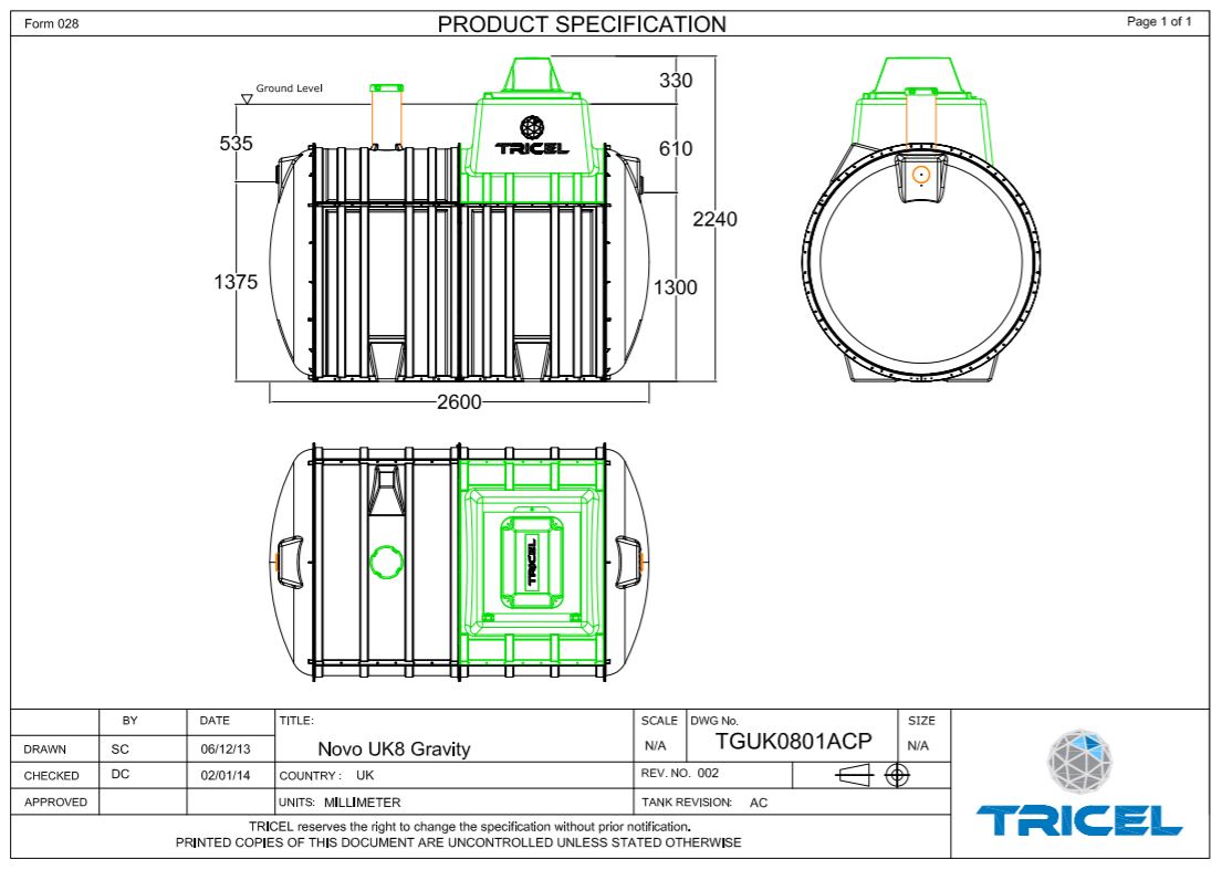 Download drawing of Tricel Novo SR P8 from Depawater
